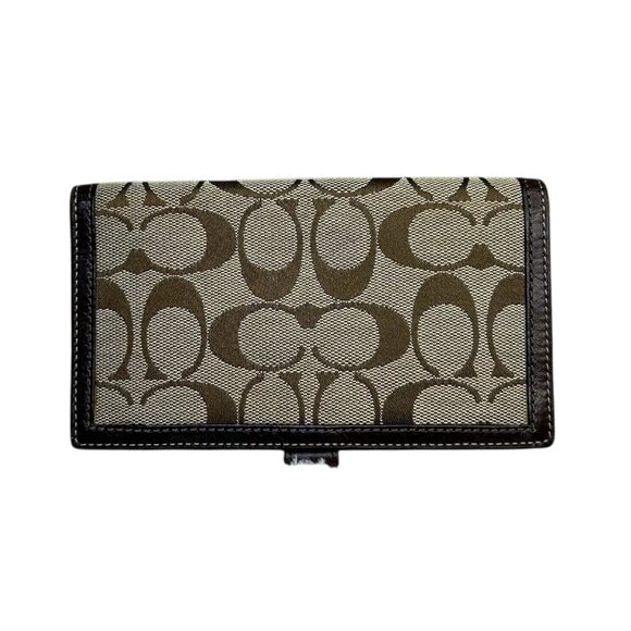 Coach | Bags | Vintage Coach Signature C Brown Checkbook Cover Holder ...